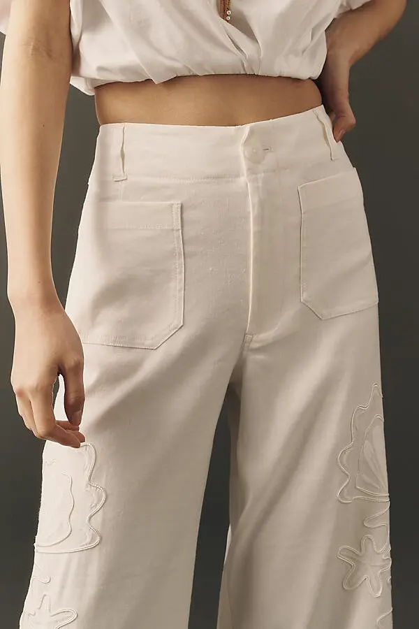 Anthropologie European Linen Stretch High Rise Trousers
