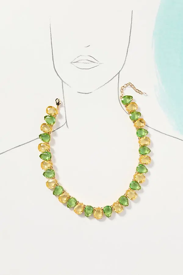 Anthropologie Two-tone Crystal Necklace