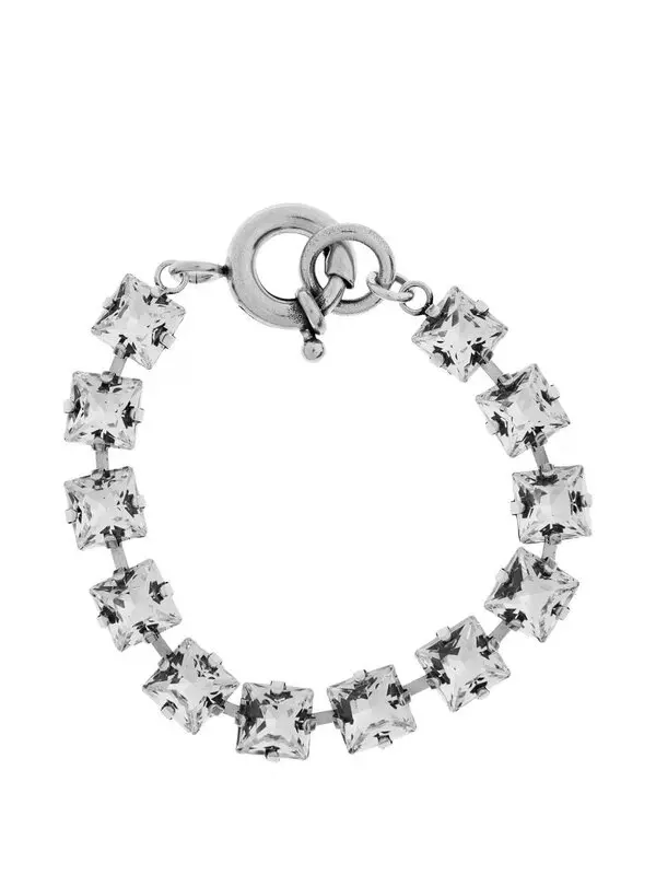Isabel Marant Crystal-embellished Brass Bracelet - Silver