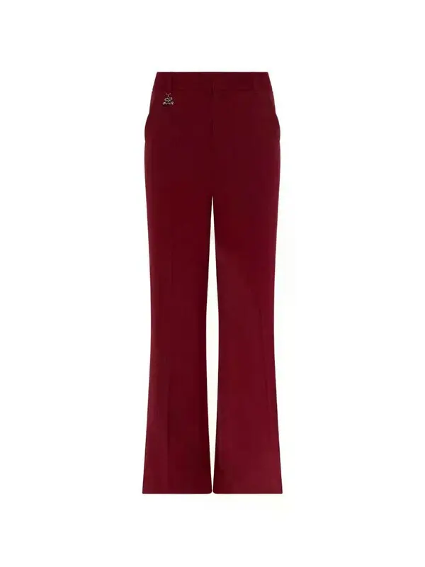 GESTUZ Logo Charm Wide-leg Trousers - Red