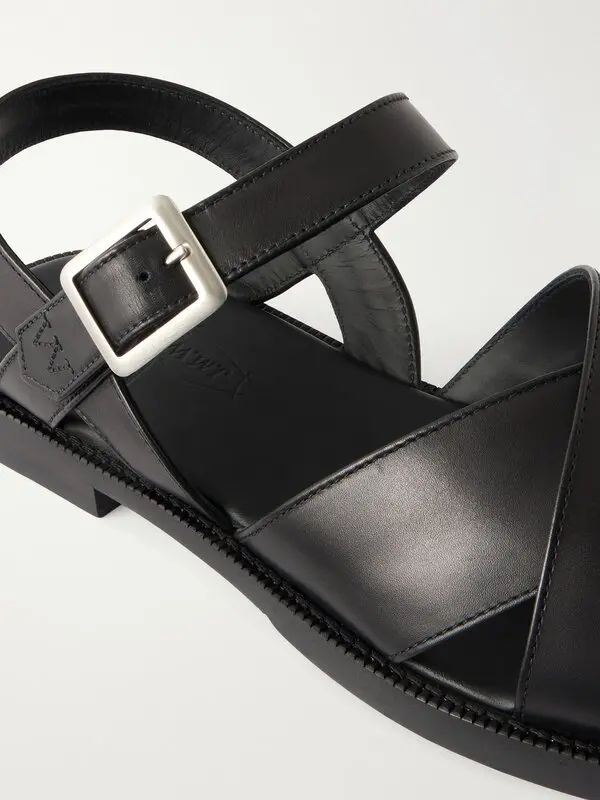 J.M. WESTON Leather Sandals - Black