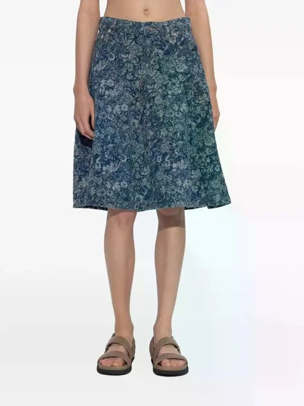 GANNI Floral-print Flared Skirt