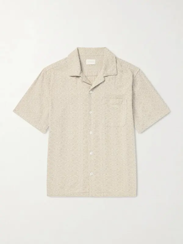 Aimé Leon Dore Novelty Camp-collar Cotton-jacquard Shirt