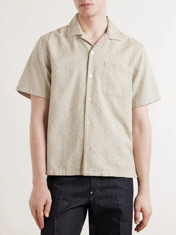 Aimé Leon Dore Novelty Camp-collar Cotton-jacquard Shirt