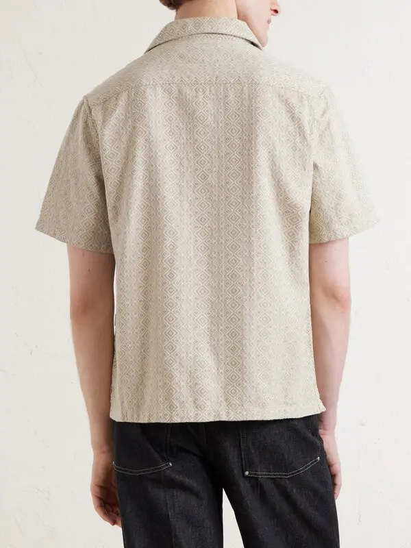 Aimé Leon Dore Novelty Camp-collar Cotton-jacquard Shirt