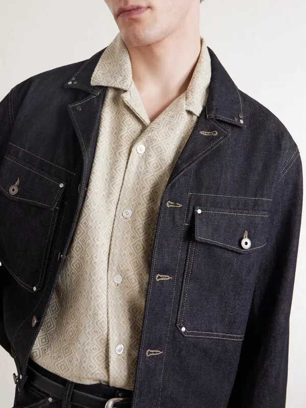 Aimé Leon Dore Novelty Camp-collar Cotton-jacquard Shirt