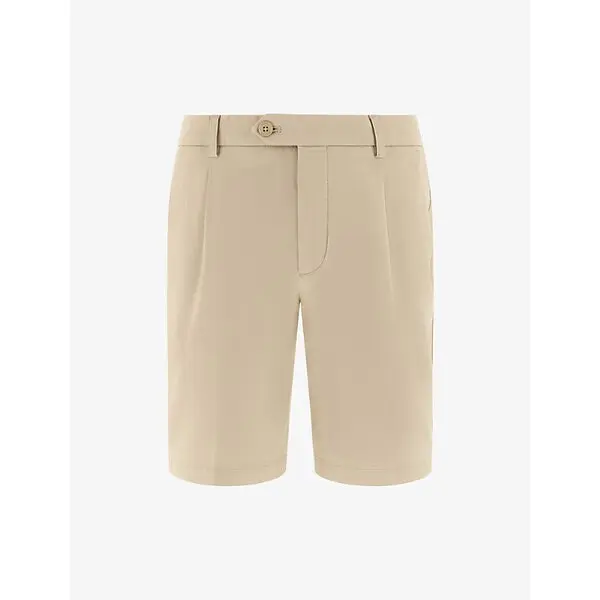 Boggi Milano Regular-fit Stretch Cotton-blend Bermuda Shorts - Sand