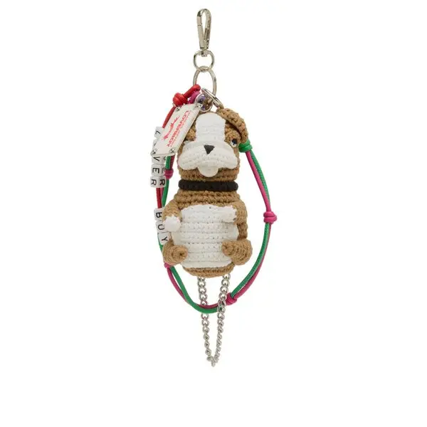 CHARLES JEFFREY Character Crochet Bag Charm - Bulldog