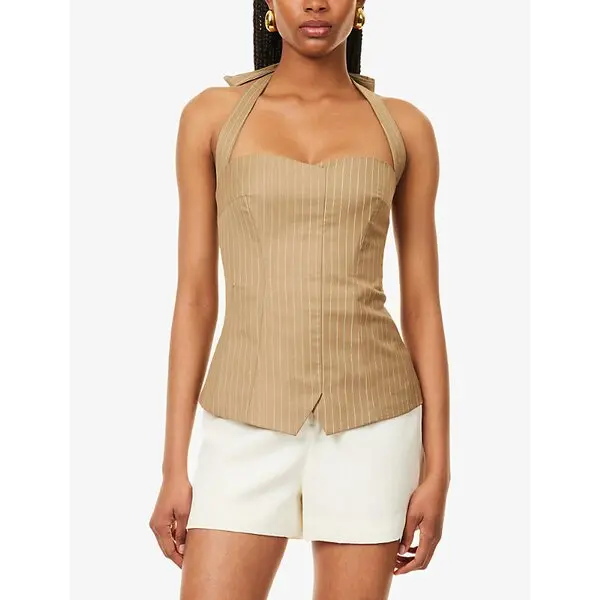 Oddmuse Pinstripe Halterneck Top