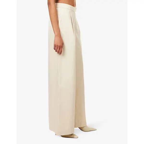 Oddmuse High-rise Wide-leg Cotton-blend Trousers
