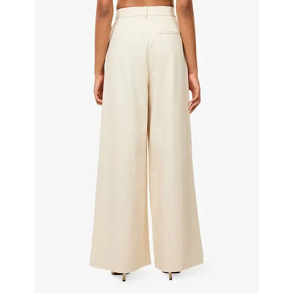 Oddmuse High-rise Wide-leg Cotton-blend Trousers