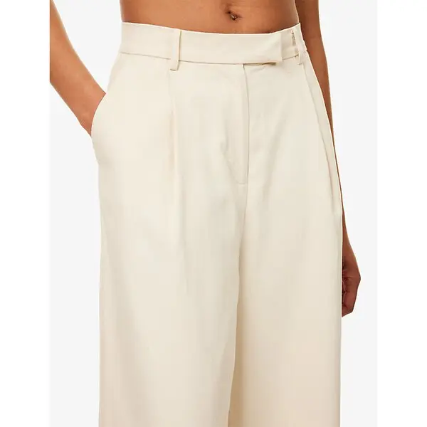 Oddmuse High-rise Wide-leg Cotton-blend Trousers