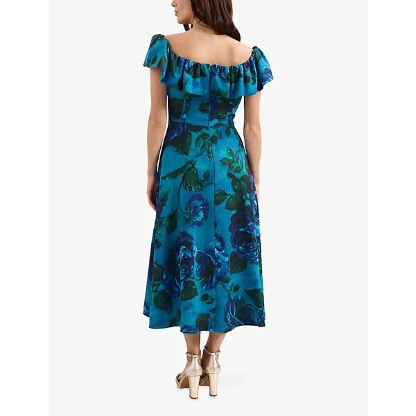 PHASE EIGHT Floral Print Lyocell-blend Midi Dress