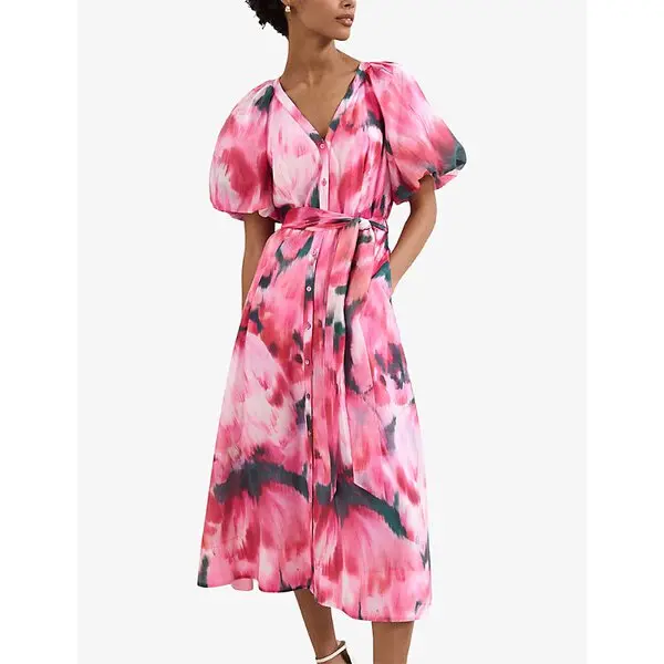 PHASE EIGHT Caterina Floral Print Midi Dress