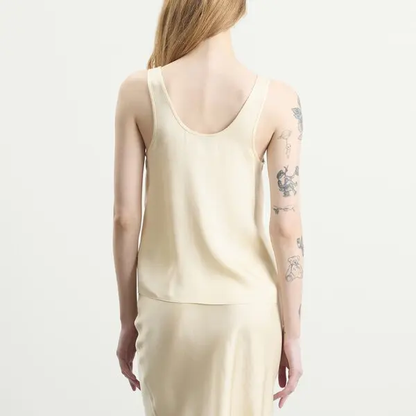 ANINE BING Lea Silk Top - Cream
