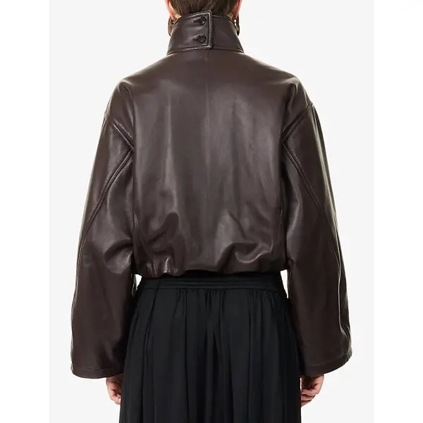 Alaïa Layered Leather Bomber Jacket