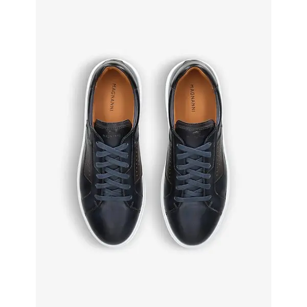Magnanni Lotto Logo-embossed Leather Low-top Sneakers