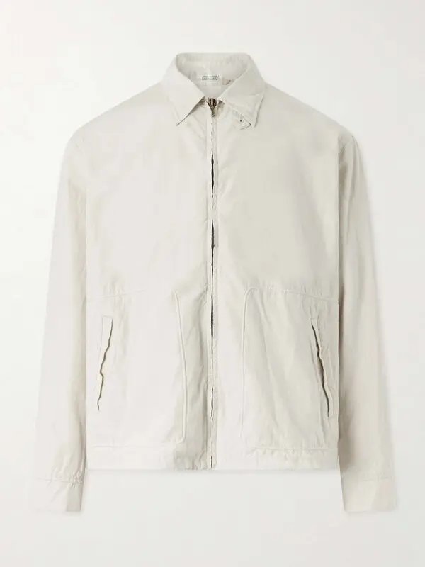 A.PRESSE Silk And Cotton-blend Gabardine Coach Jacket - Ecru