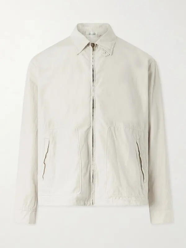 A.PRESSE Silk And Cotton-blend Gabardine Coach Jacket - Neutrals