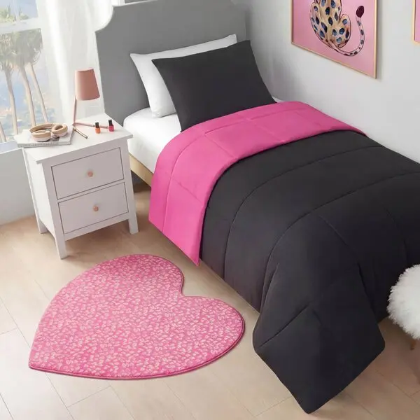 Juicy Couture Metallic Leopard Plush Rug - Hot Pink