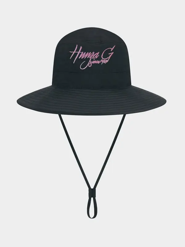 Hunza G Sun Hat - Black/bubblegum