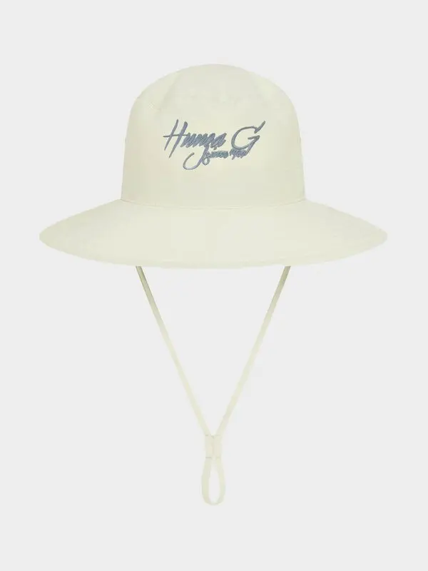 Hunza G Logo Sun Hat - Off-white/cornflower