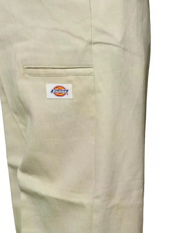 Dickies Logo-patch Pressed-crease Trousers - Neutrals