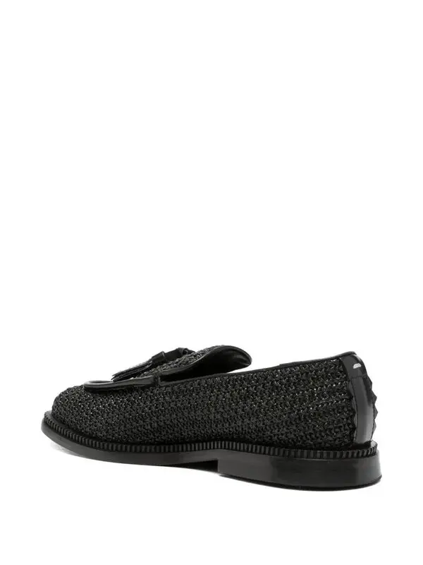 THE ANTIPODE Tassel-detail Raffia Loafers