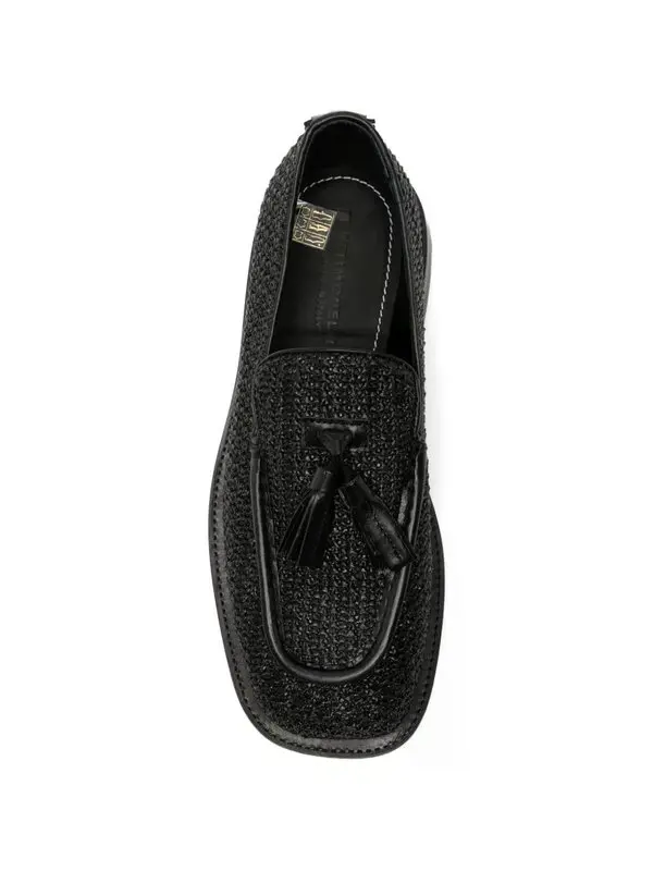 THE ANTIPODE Tassel-detail Raffia Loafers