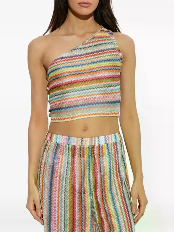 Missoni Zigzag-knit One-shoulder Top