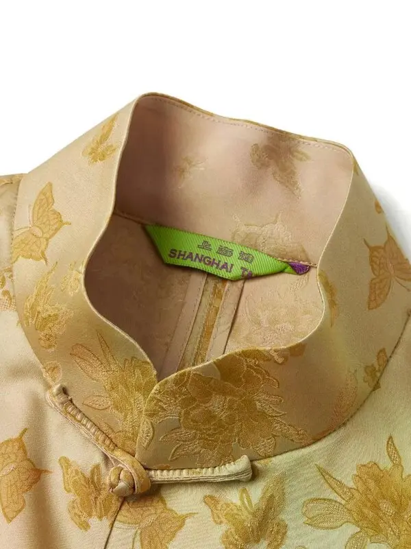 Shanghai Tang Jacquard Silk Blouse