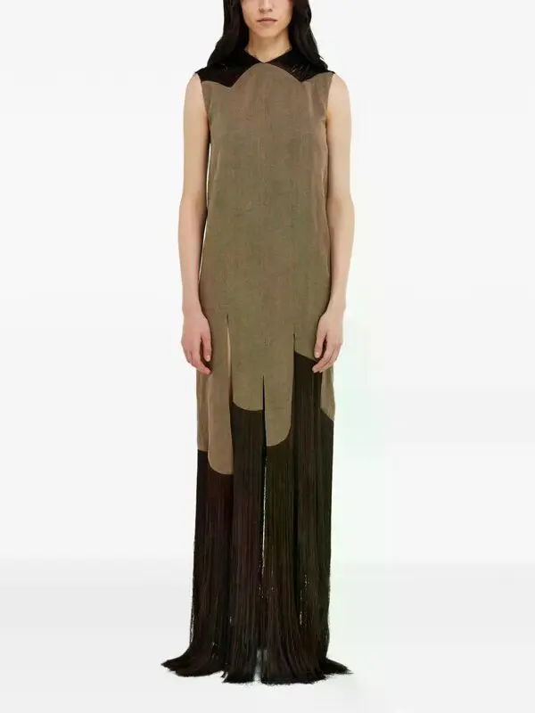 FERRAGAMO Long Dress With Fringe Detail