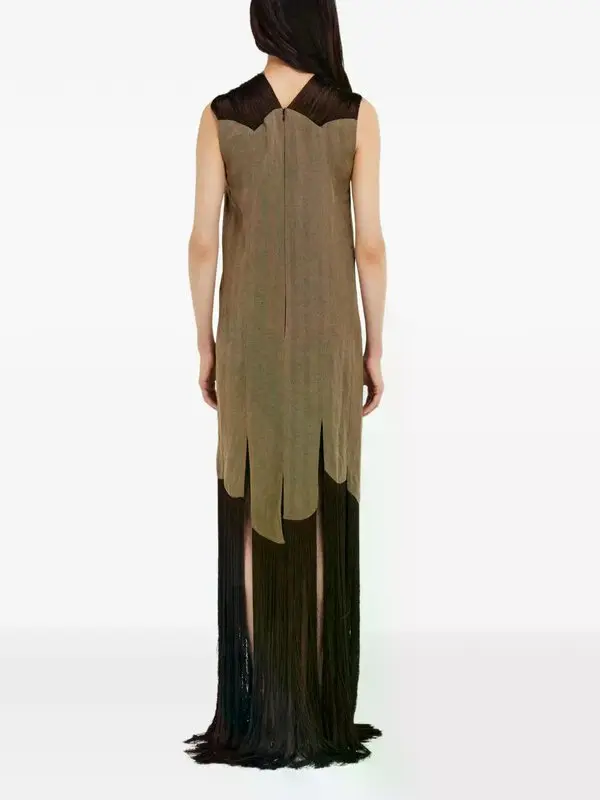 FERRAGAMO Long Dress With Fringe Detail