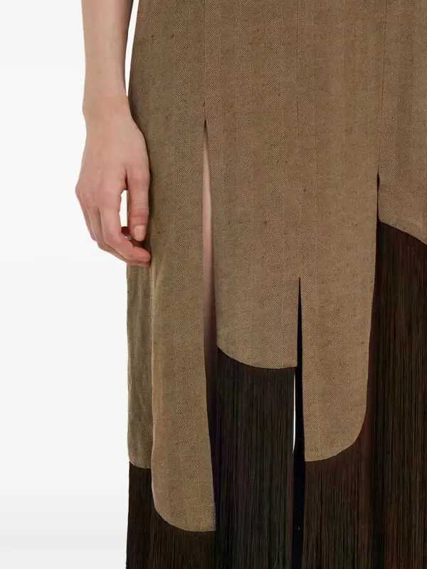 FERRAGAMO Long Dress With Fringe Detail