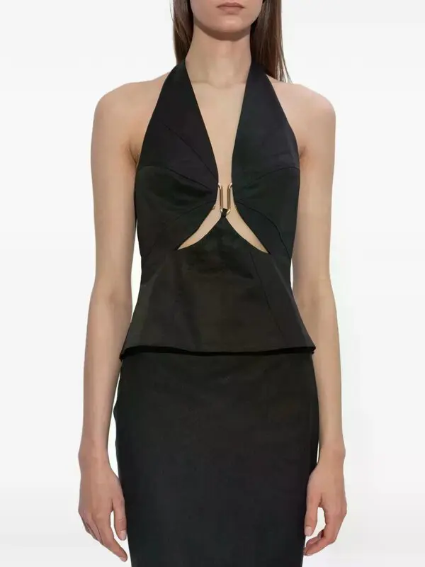 Cult Gaia Elorae Halterneck Top - Black