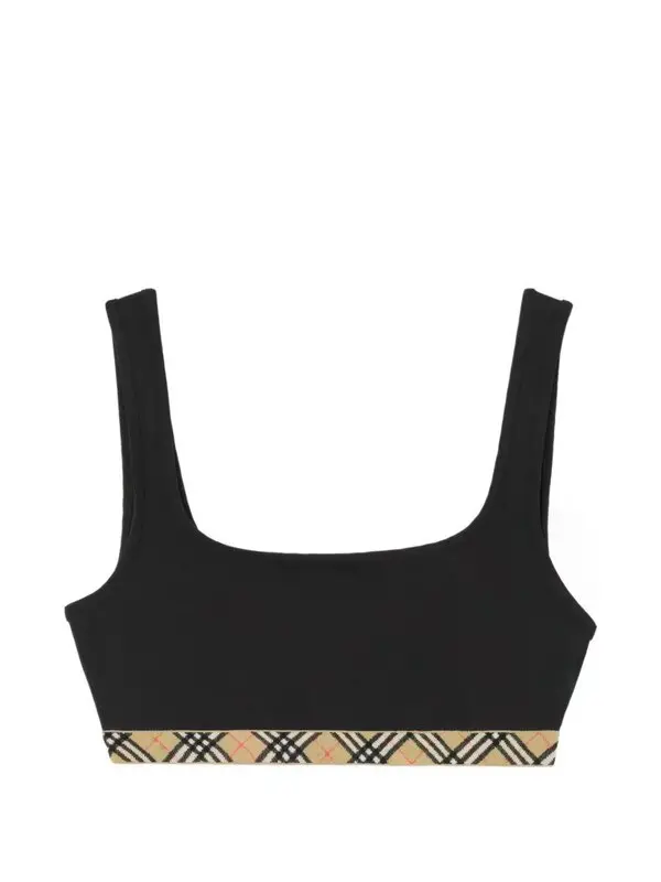Burberry Check-trim Bikini Top - Black