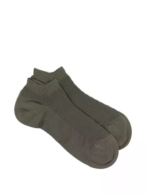 Zegna Sleek Dash Ankle Socks - Green
