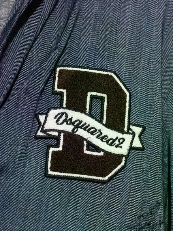 Dsquared2 Distressed Coat With Logo Patch And Hooded Detail