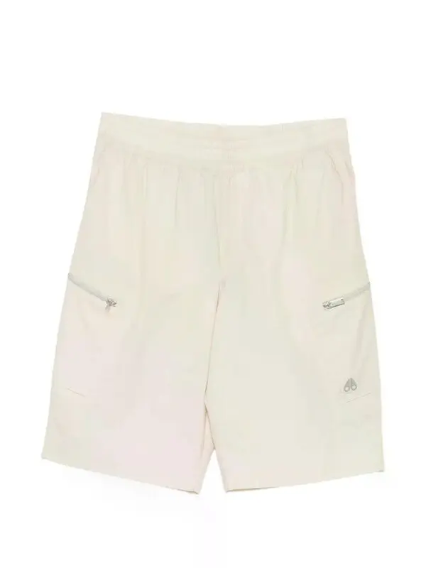 Moose Knuckles Logo-plaque Zip-pocket Shorts - Neutrals