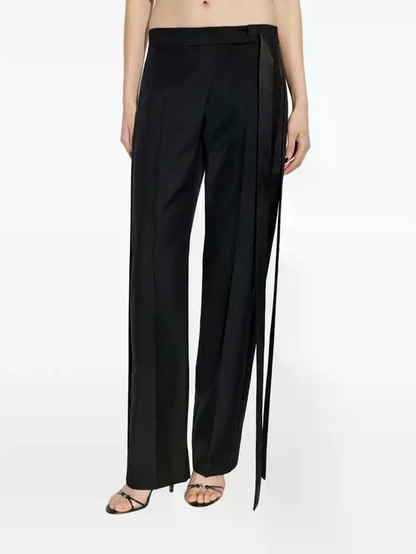 Alexander McQueen Satin-trim Draped Trousers