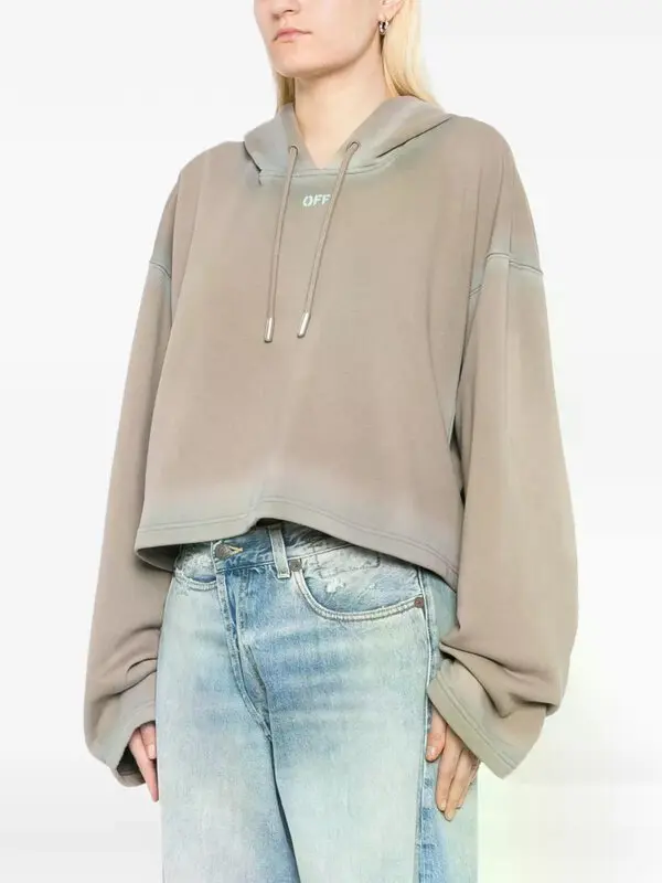 Off-White Spray-effect Logo Hoodie - Neutrals