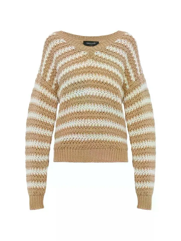 Fabiana Filippi Striped Open-knit Cotton Sweater