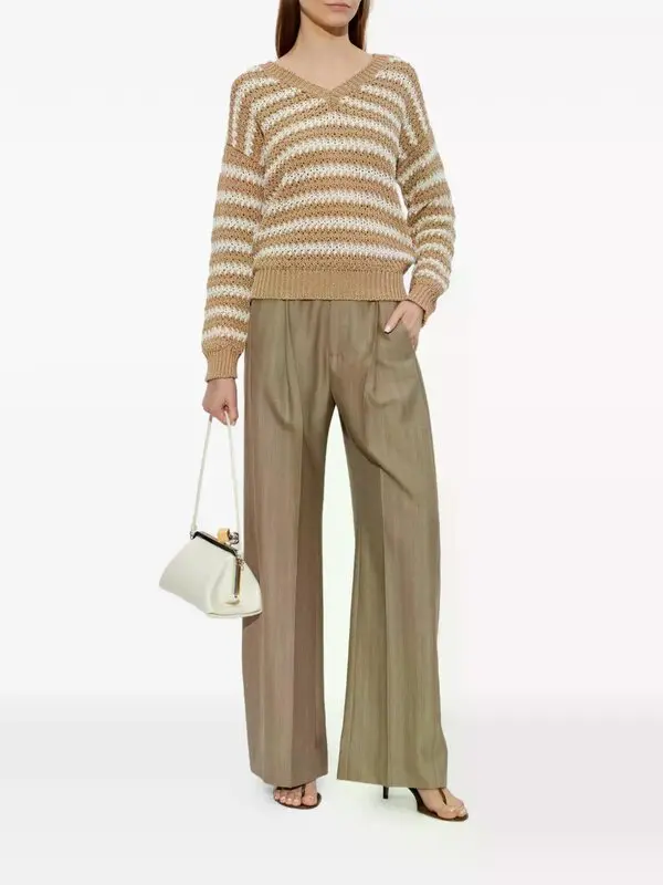Fabiana Filippi Striped Open-knit Cotton Sweater
