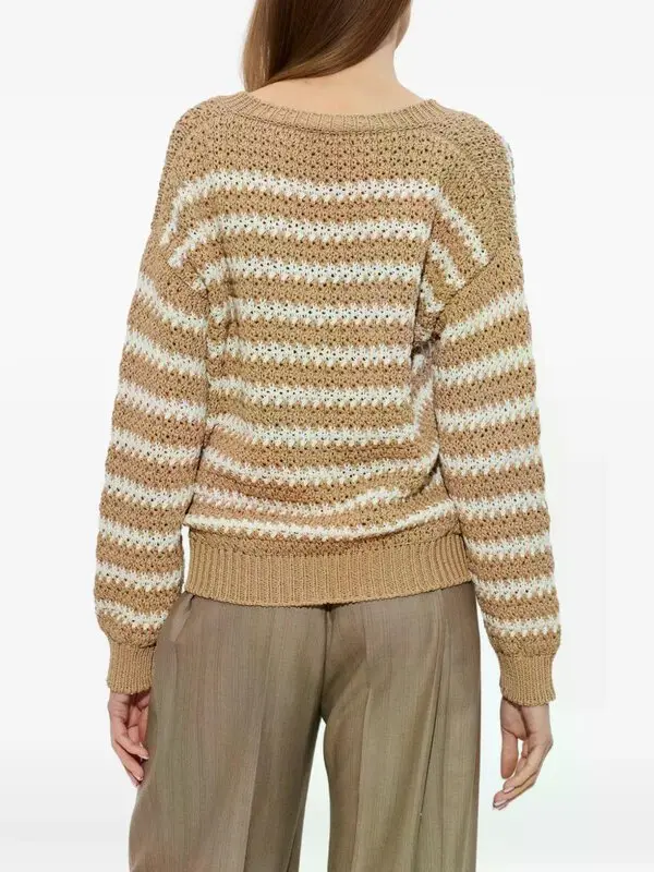 Fabiana Filippi Striped Open-knit Cotton Sweater