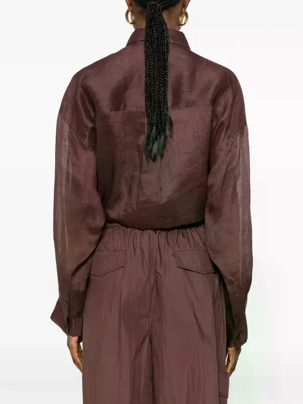 ISABELLE BLANCHE Cropped Drawstring-hem Shirt