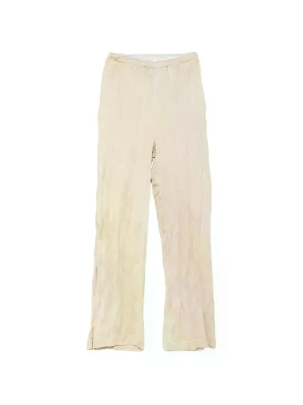 ALYSI Textured Trousers With Elasticated Waistband - Neutrals