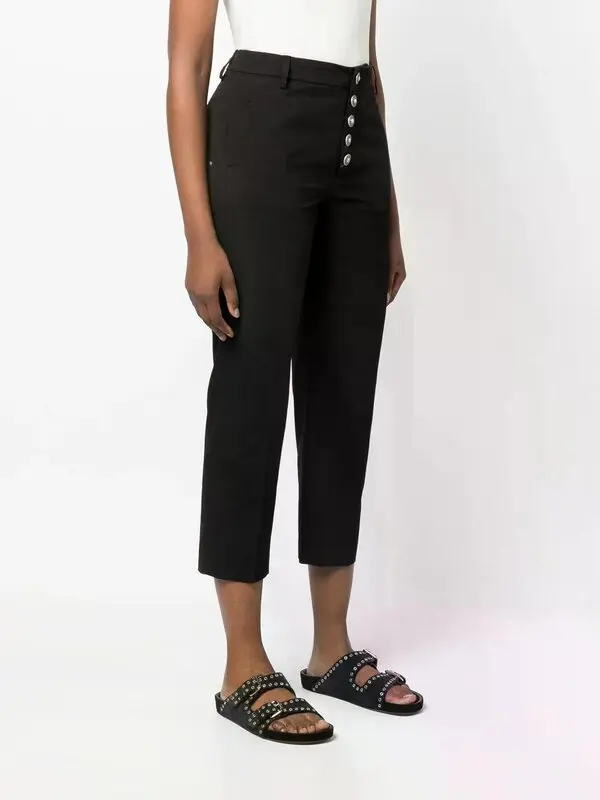 DONDUP Cropped Chino Trousers - Black