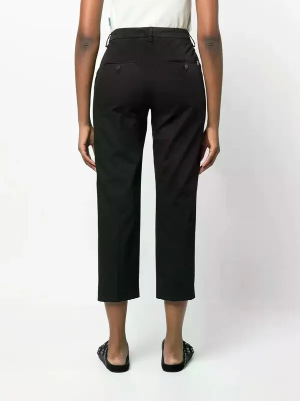 DONDUP Cropped Chino Trousers - Black