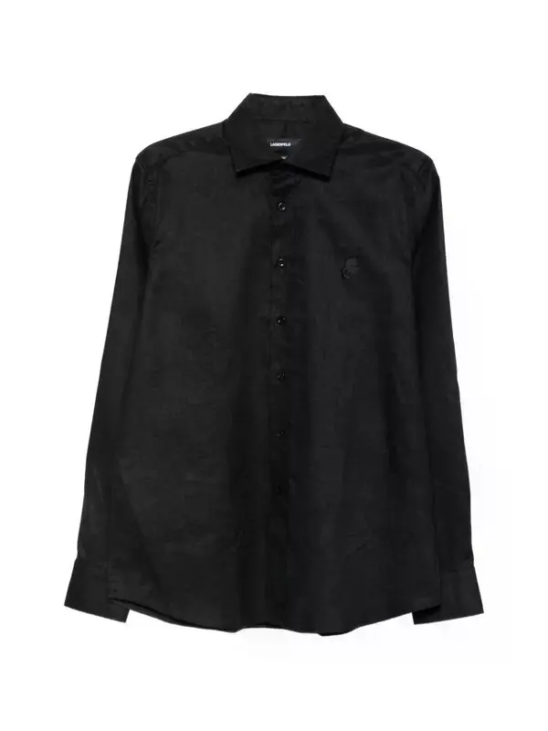 Karl Lagerfeld Logo-embroidered Shirt - Black