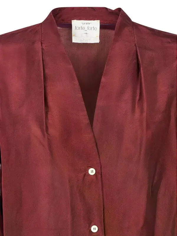 FORTE_FORTE Pleated Silk Shirt
